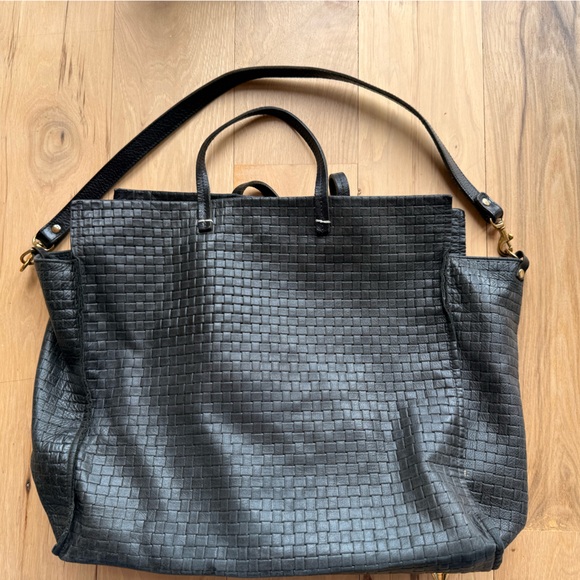 Clare V | Bags | Clare V Black Woven Leather Tote Bag | Poshmark